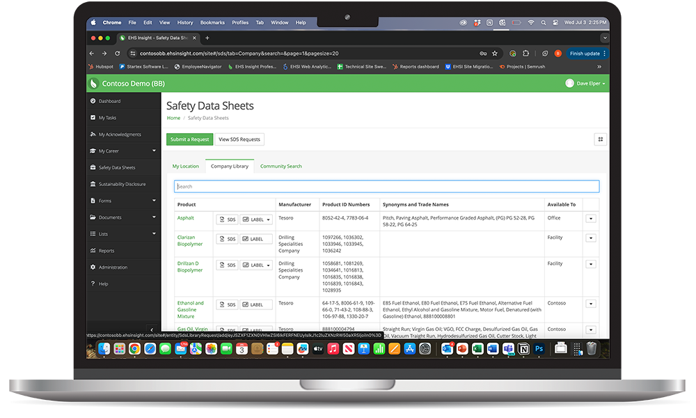 Safety Data Sheet (SDS) Software | EHS Insight